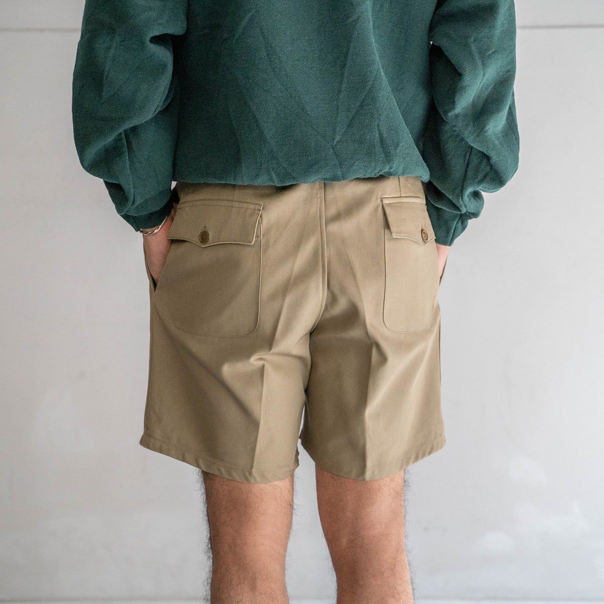 1970s Italian military two tuck chino shorts 'dead stock' – gochic vintage