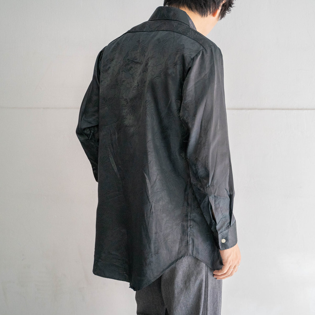 1980-90s black color chinese-design shirt – gochic vintage